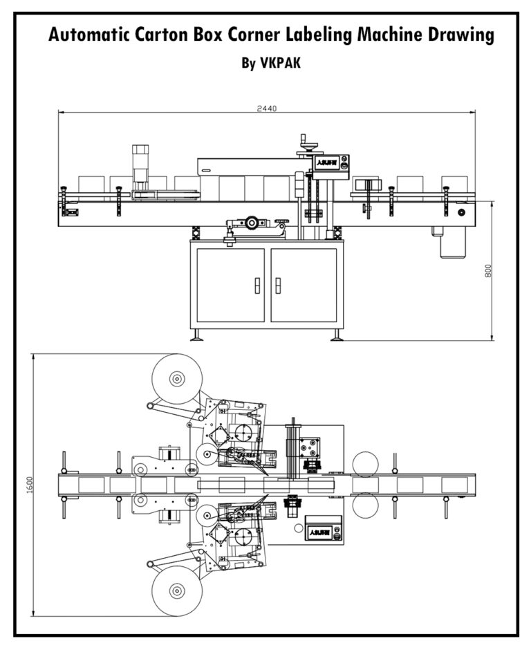 Automatic Carton Box Corner Labeling Machine - VKPAK